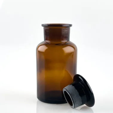 Bottle-Amber glass with matching glass stopper cap – Handmade Naturals ...