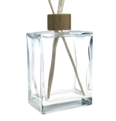 Reed Diffuser Clear Bottle Glass Rectangular with Bamboo Cap – Handmade ...